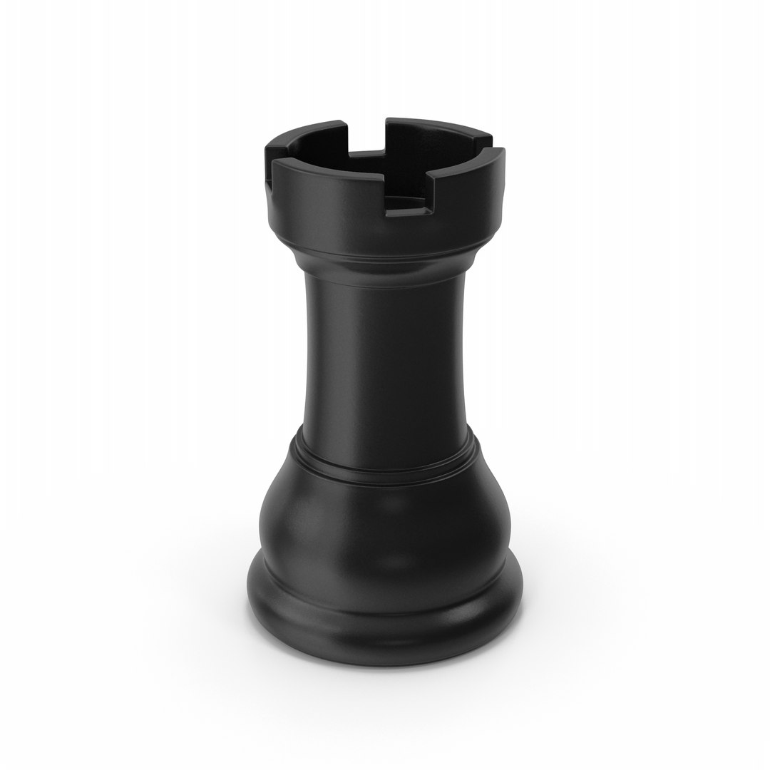 3D Model Black Chess Rook - TurboSquid 2137993
