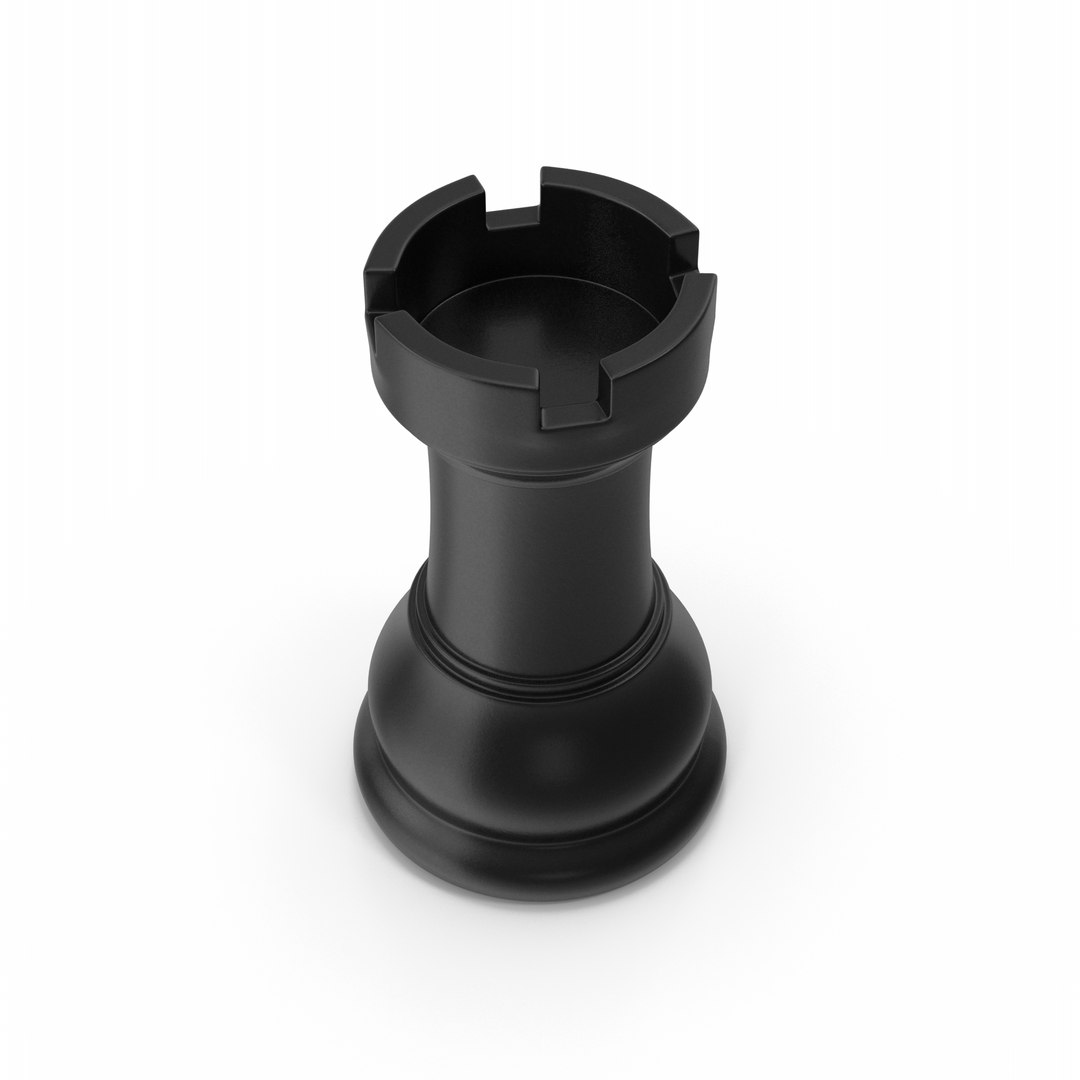3D Model Black Chess Rook - TurboSquid 2137993