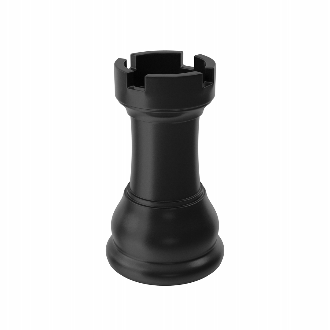 3D Model Black Chess Rook - TurboSquid 2137993