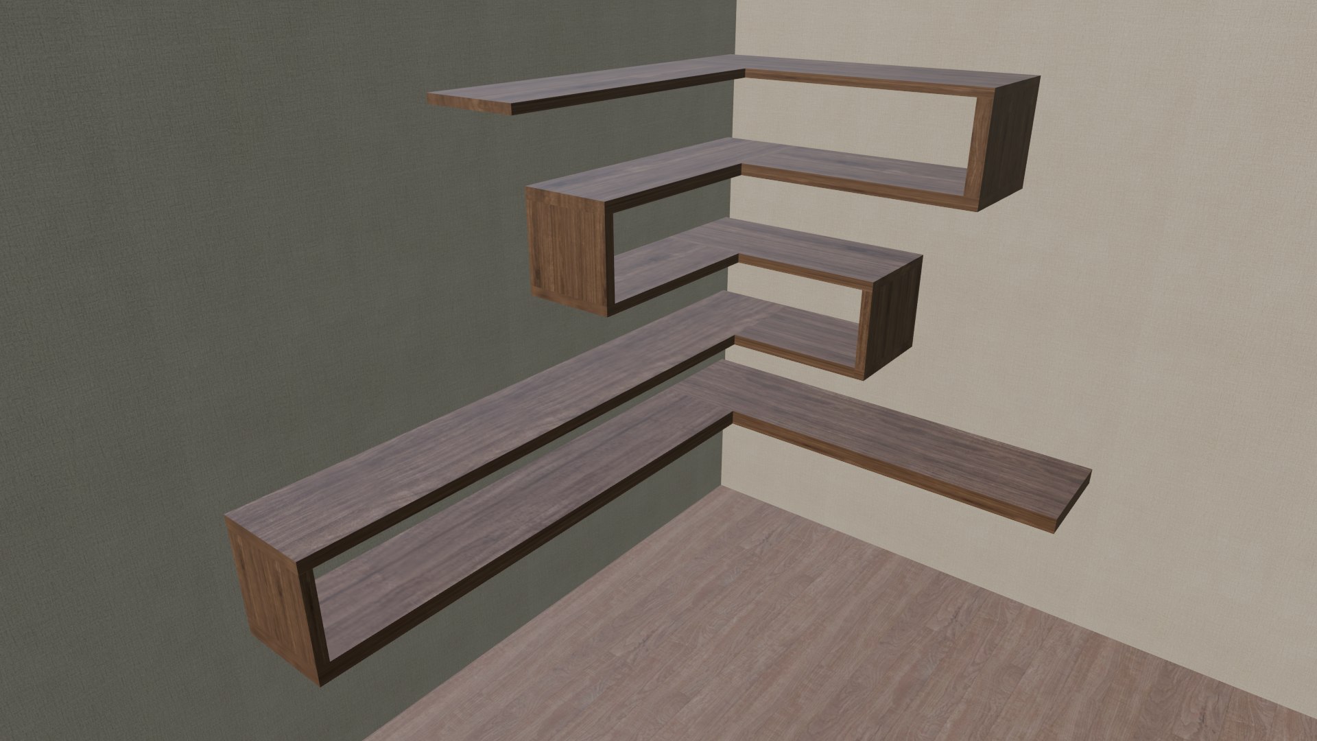 Pack Of 3 Corner Bookshelves 3D Model - TurboSquid 2197229