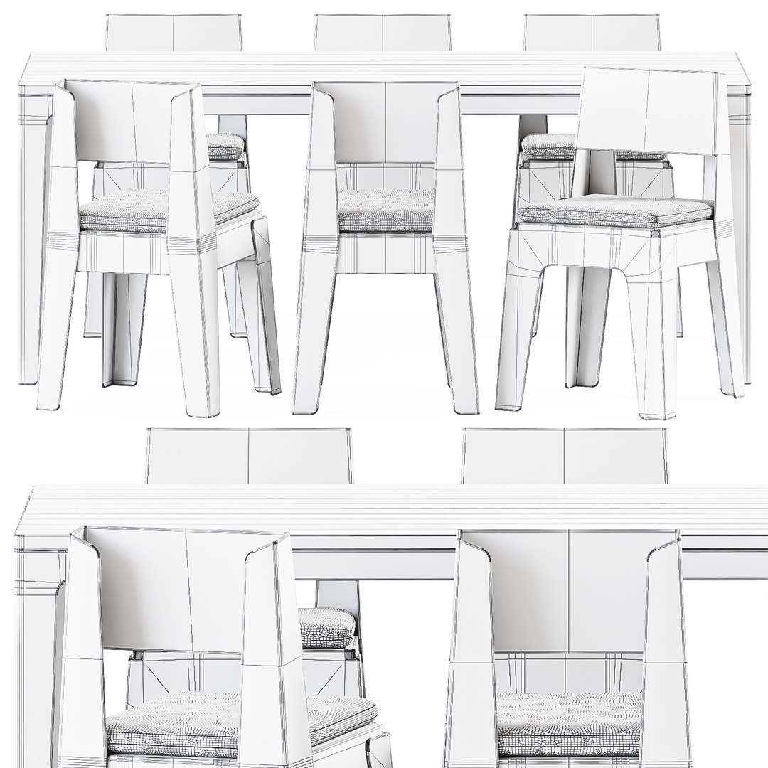 3D Butter Chair And Tuck Table Rectangle By DesignByThem - TurboSquid 2051339