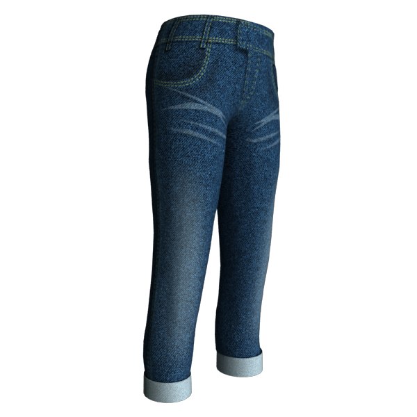 3d model jeans folded