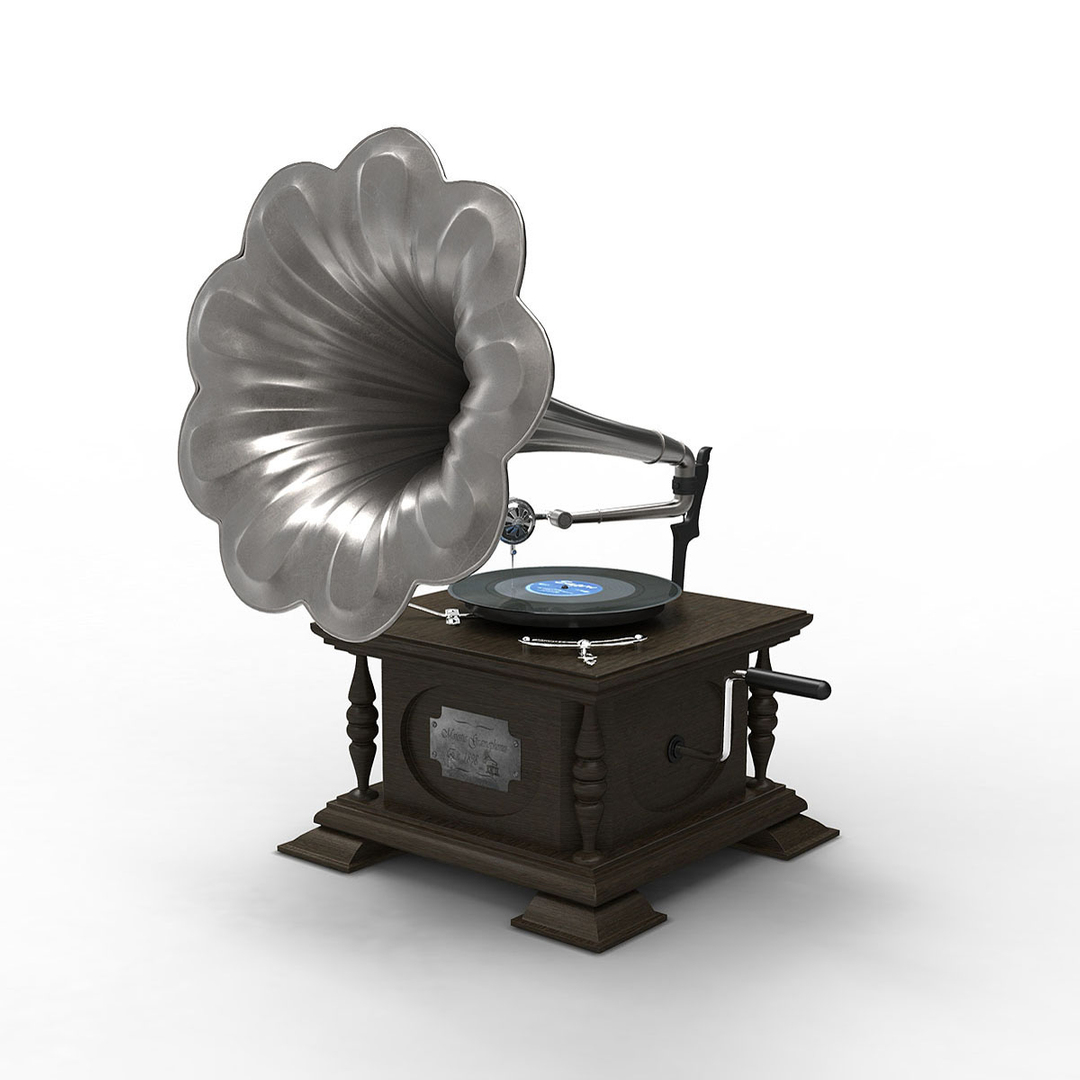 3d antique gramophone