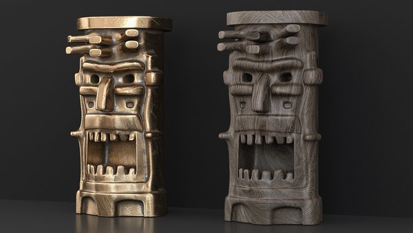 3d stone totem