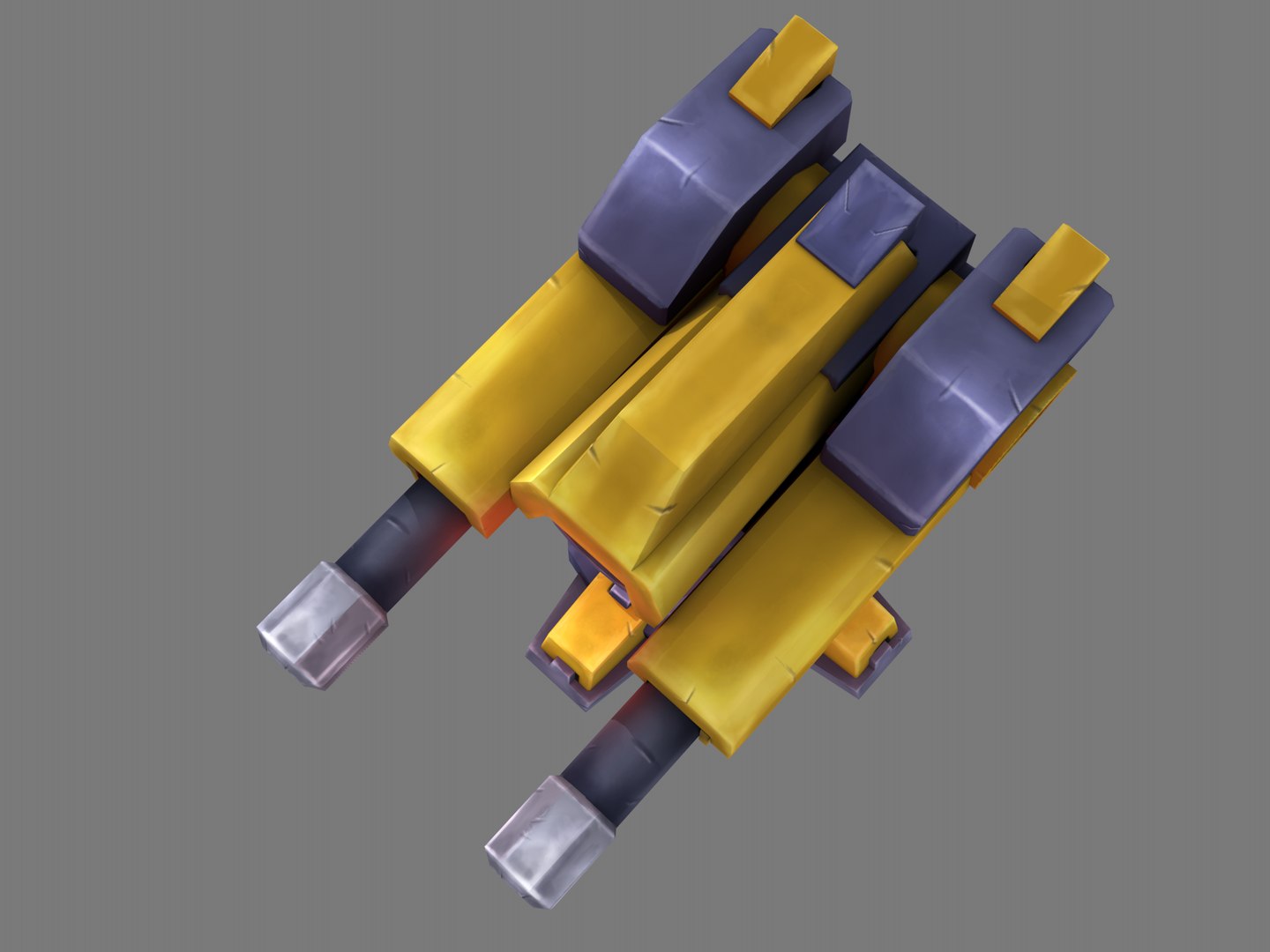 Double Gun Turret Model - TurboSquid 1406333