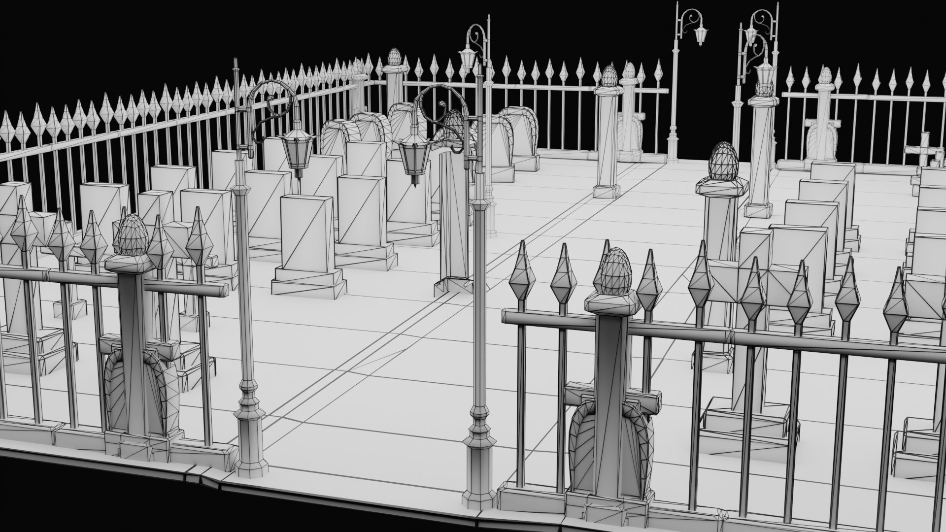 3D Graveyard-Cemetery model - TurboSquid 1738980