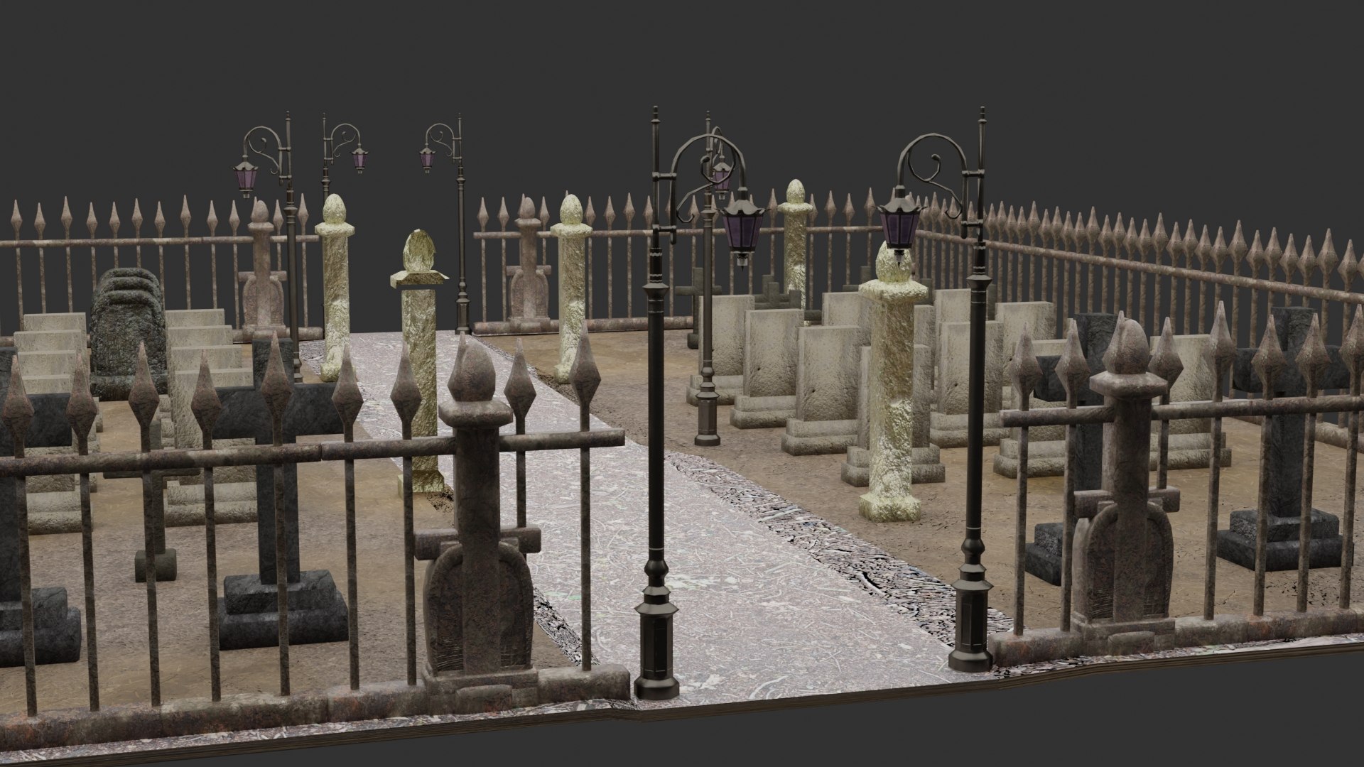 3D Graveyard-Cemetery model - TurboSquid 1738980