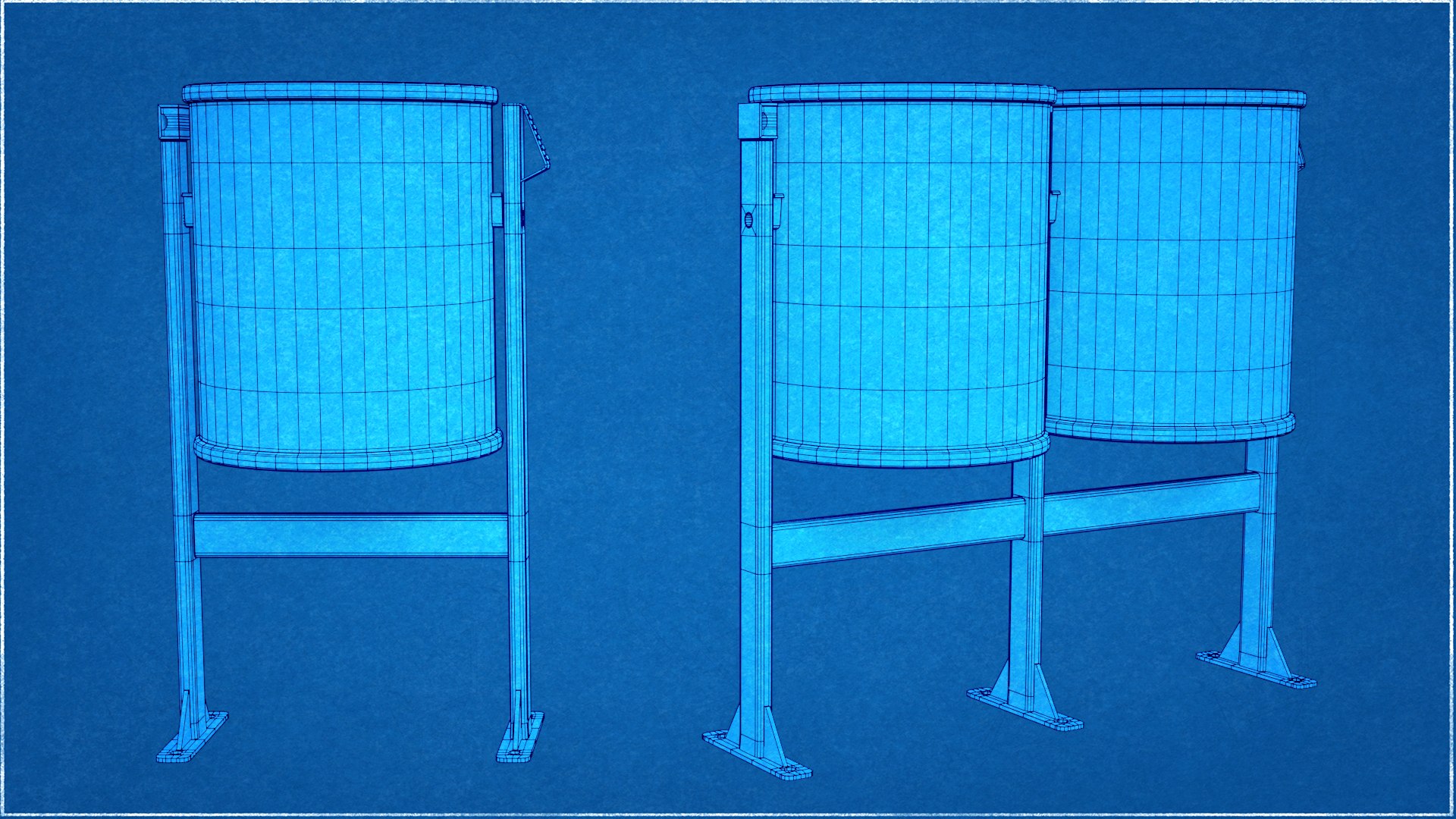 3D Low Poly Trash Bin Barcelona Model - TurboSquid 2117993