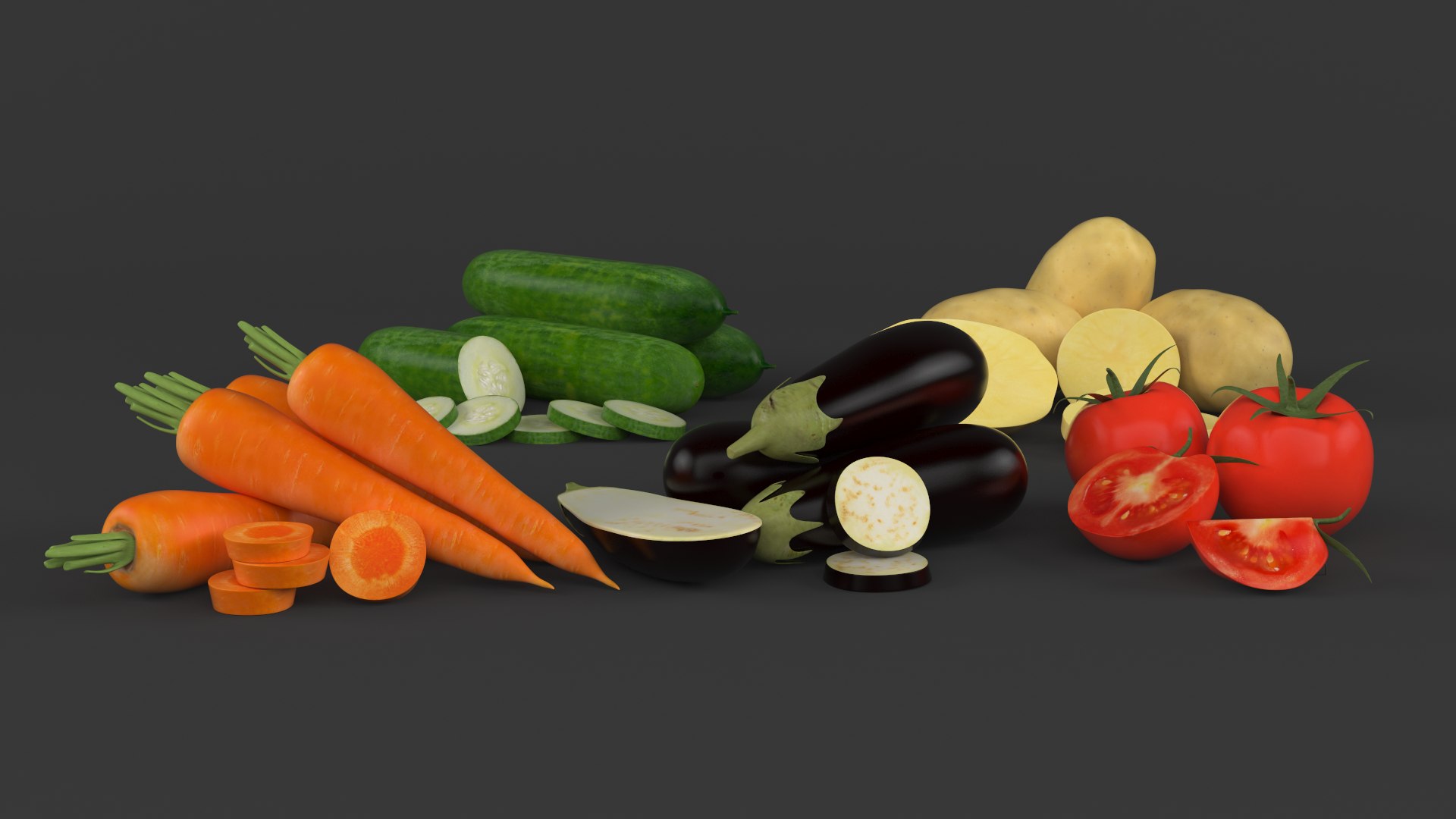 3D Vegetable Collection Model - TurboSquid 1798195