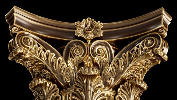 3D Corinth and ionic round and rectangular columns - TurboSquid 1855975