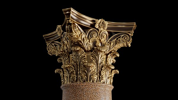 3D Corinth and ionic round and rectangular columns - TurboSquid 1855975