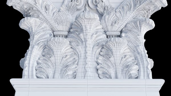 3D Corinth and ionic round and rectangular columns - TurboSquid 1855975