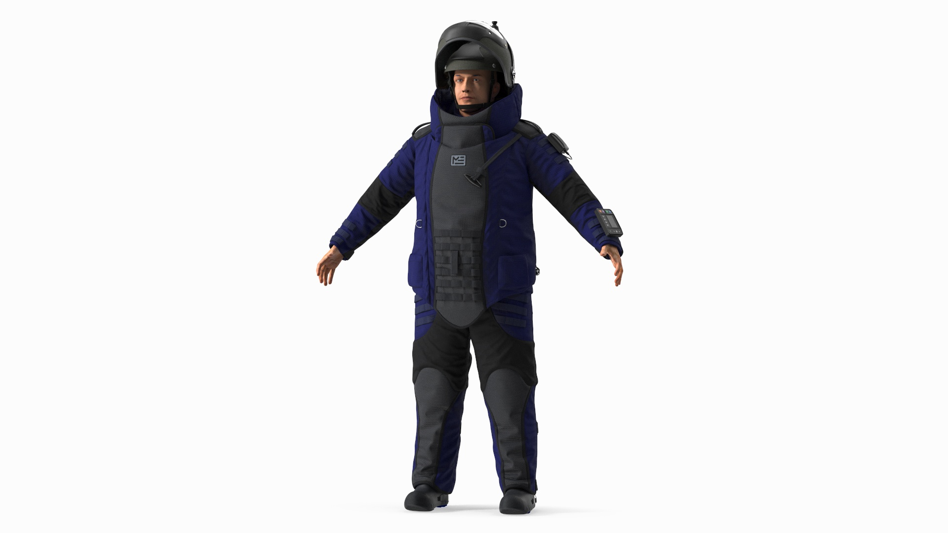 EOD 10 Bomb Suit Blue Rigged Model - TurboSquid 2286728