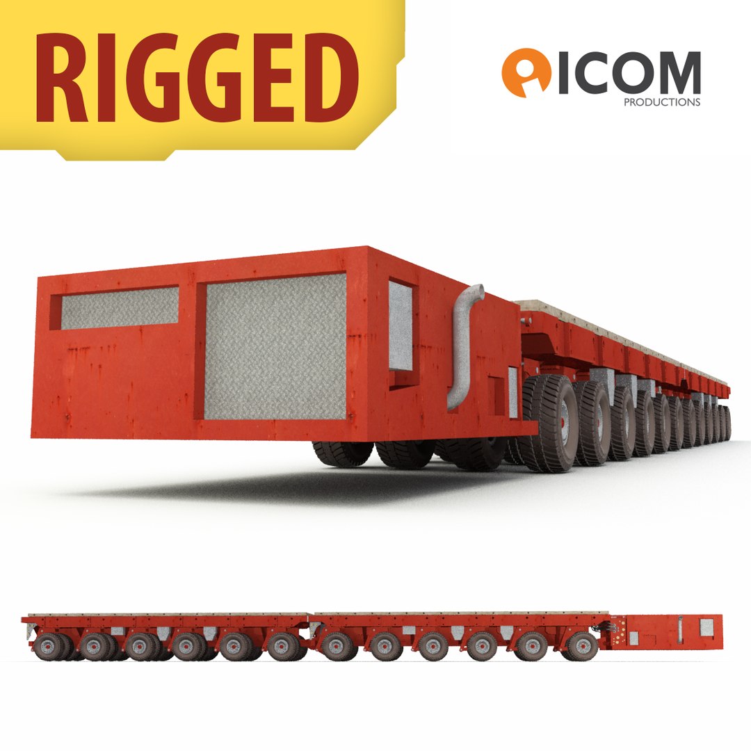 3d Rigged Self-propelled Modular Transporter Model
