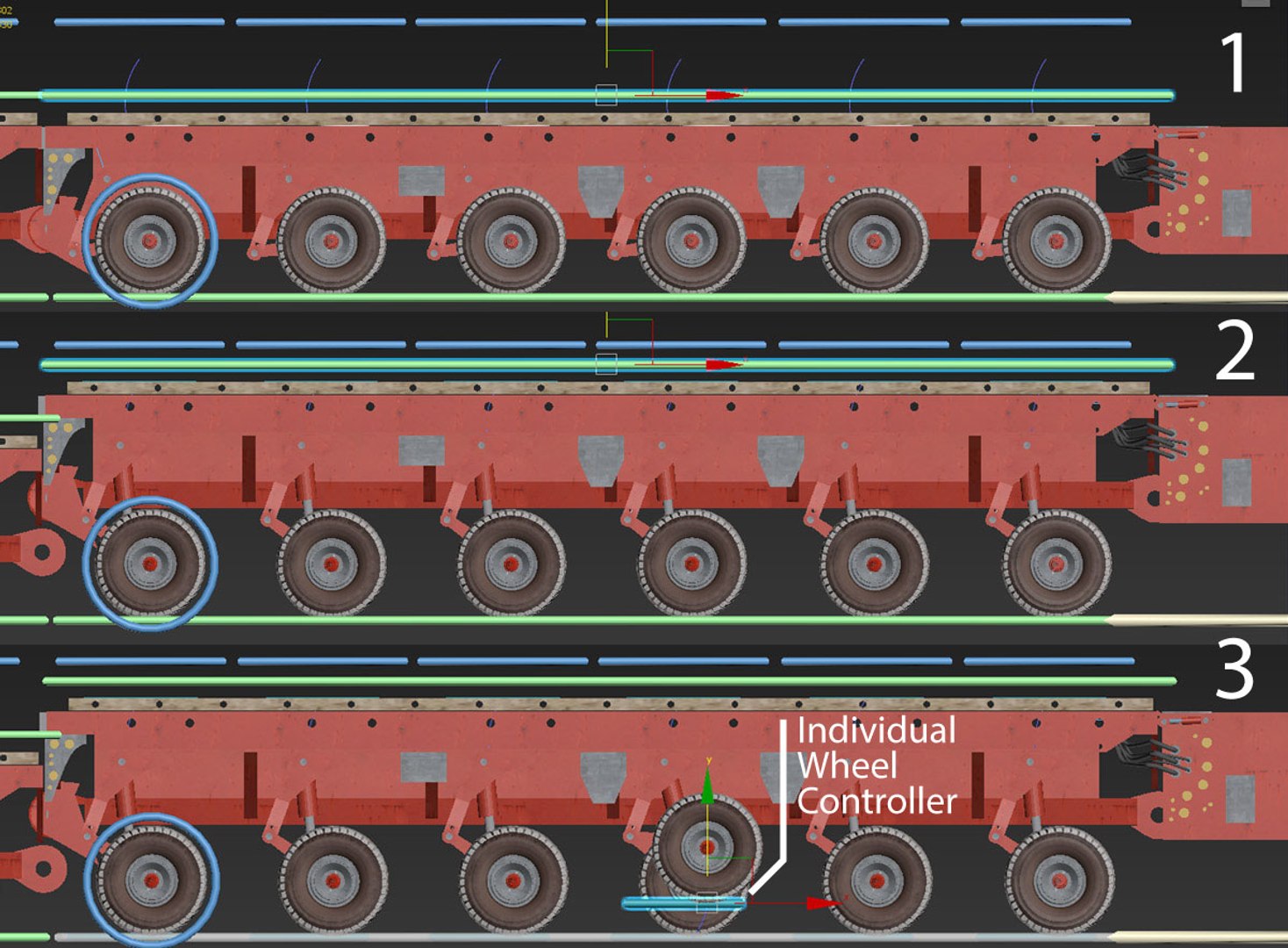 3d Rigged Self-propelled Modular Transporter Model