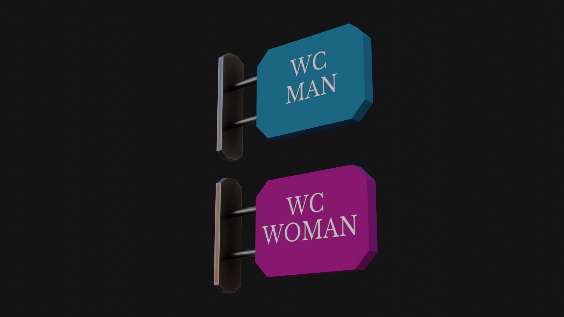 WC Toilet Signs 3D - TurboSquid 2167870