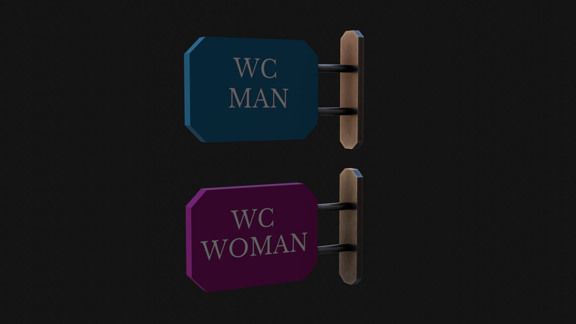 WC Toilet Signs 3D - TurboSquid 2167870
