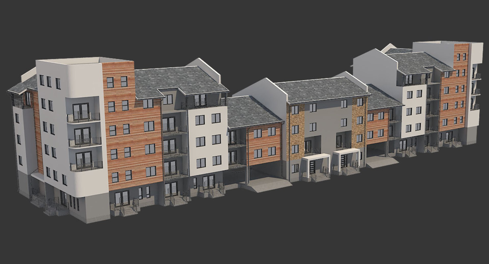 Residential Building 3d Model