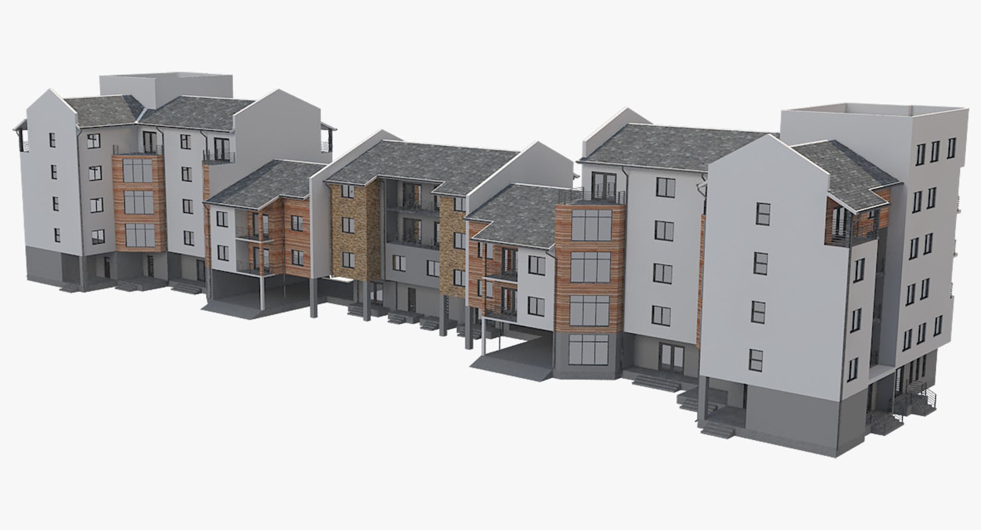 Residential Building 3d Model