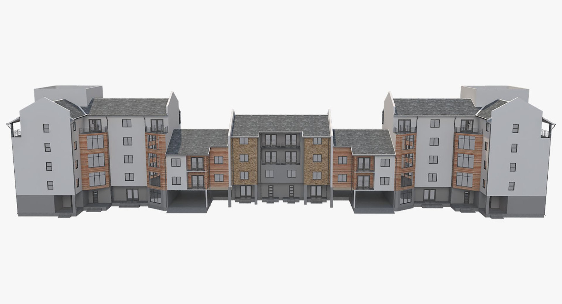 Residential Building 3d Model
