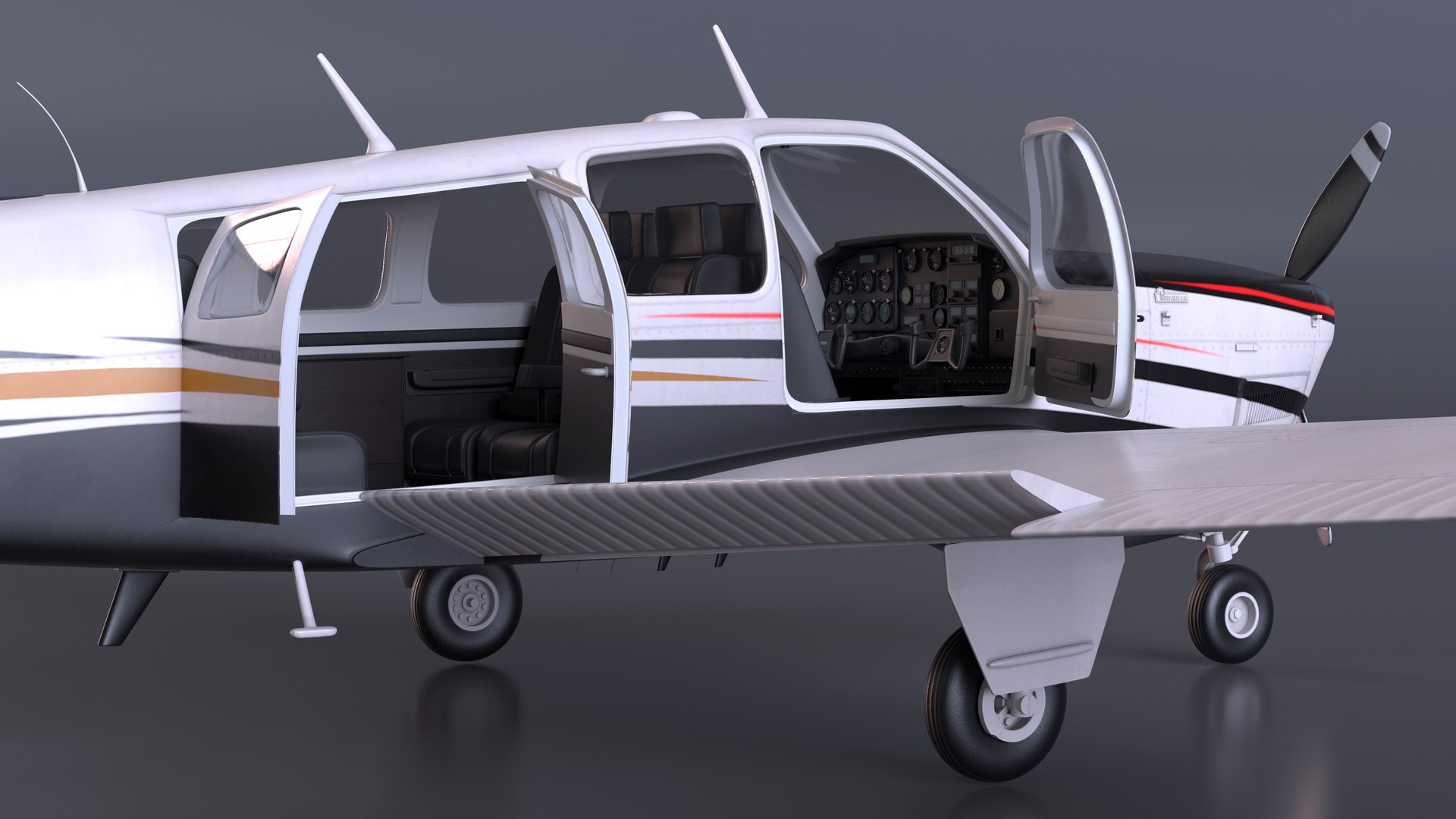 Beechcraft Bonanza Plane Rigged For Maya 3D Model - TurboSquid 2214163