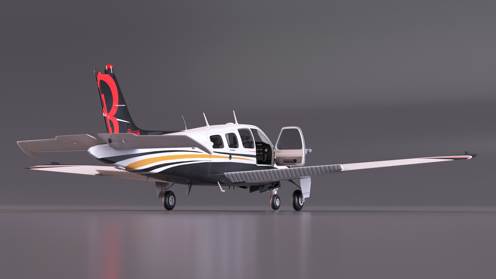 Beechcraft Bonanza Plane Rigged For Maya 3D Model - TurboSquid 2214163