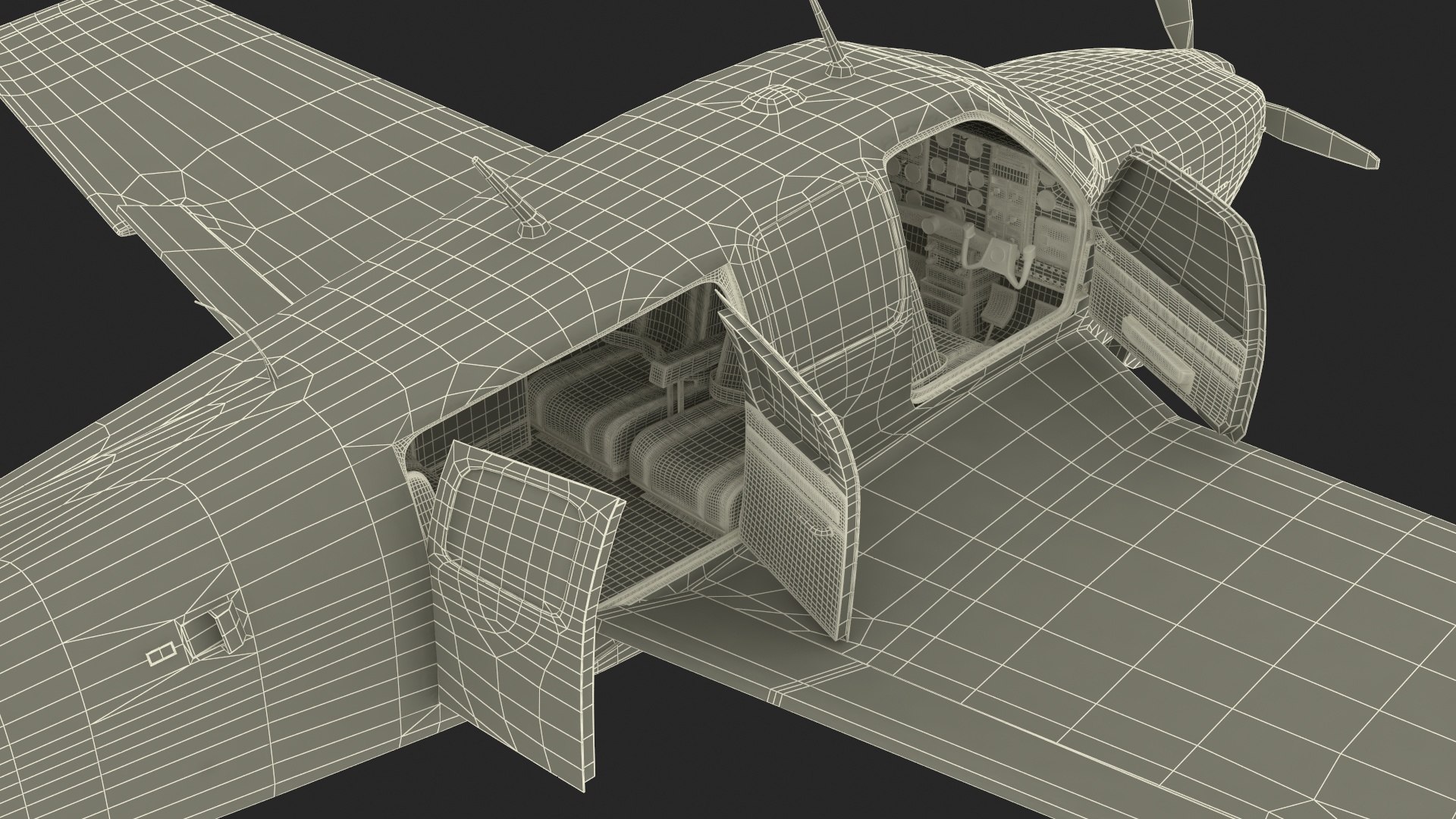 Beechcraft Bonanza Plane Rigged For Maya 3D Model - TurboSquid 2214163