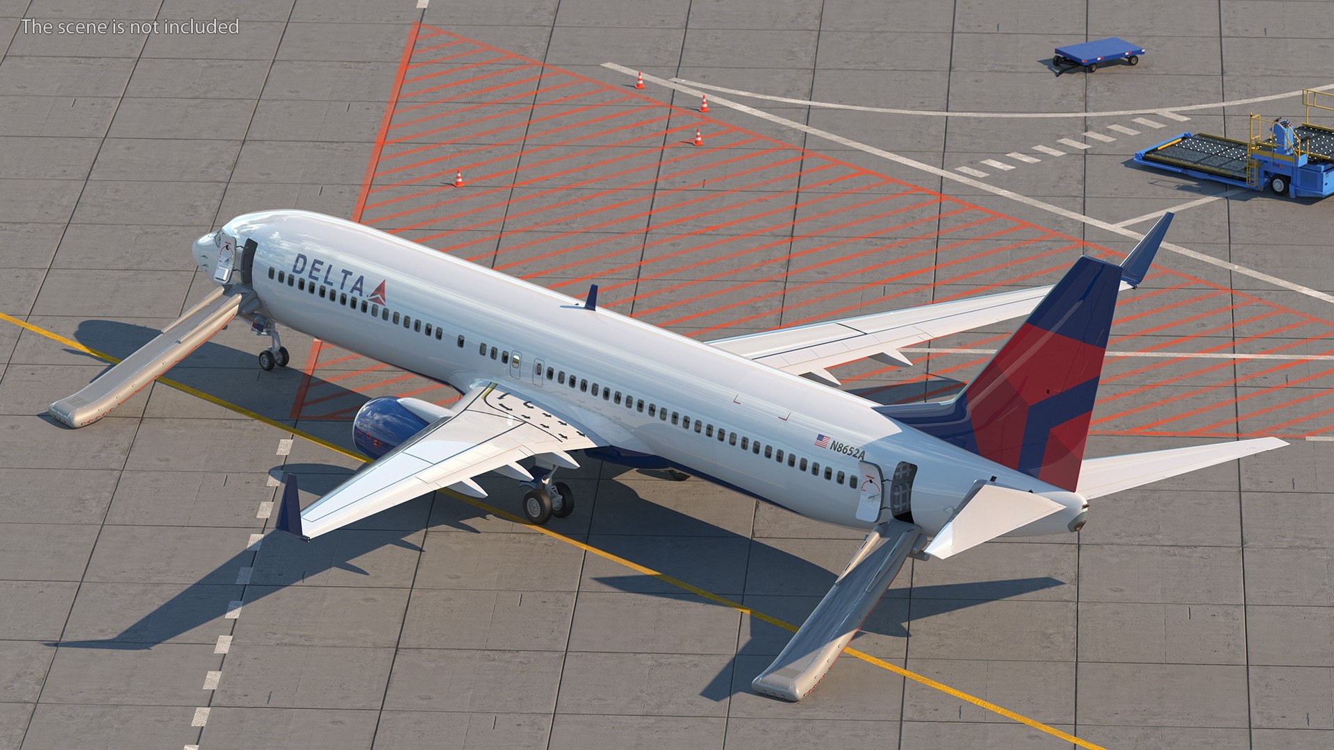 Boeing 737 900 ER Delta with Inflatable Evacuation Door Slide 3D ...