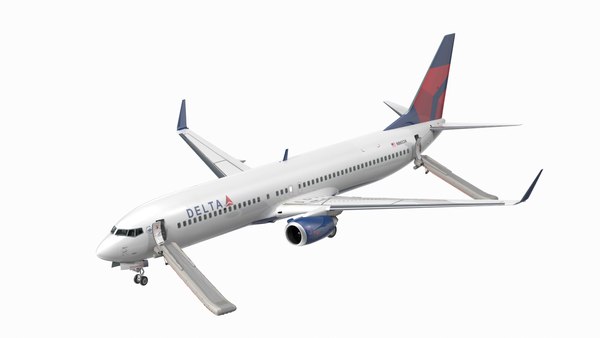Boeing 737 900 ER Delta with Inflatable Evacuation Door Slide 3D ...