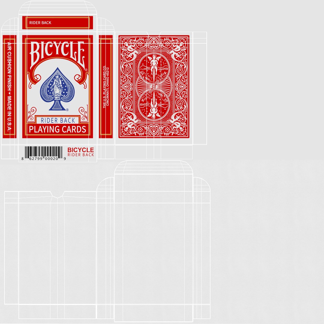 3D Model Bicycle Playing Cards Pack Red - TurboSquid 1948568