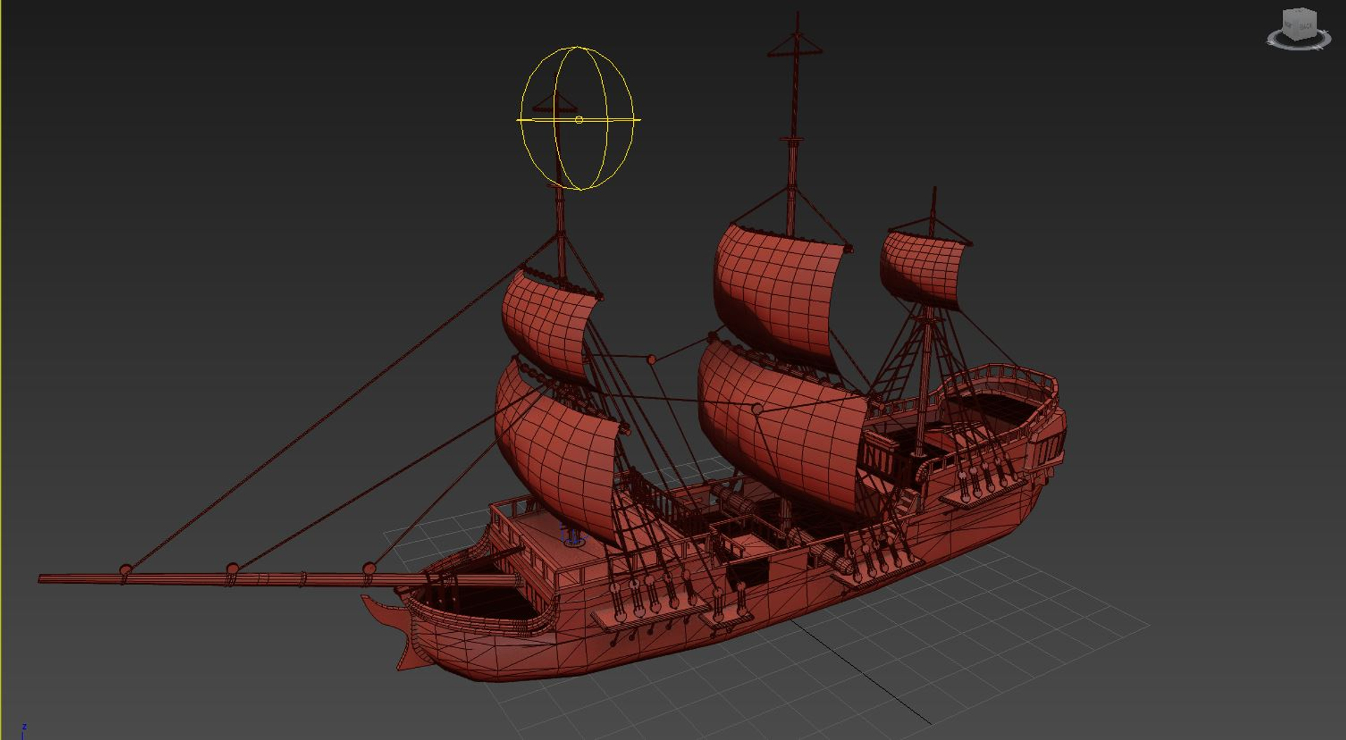 old ship 1700s 3d model