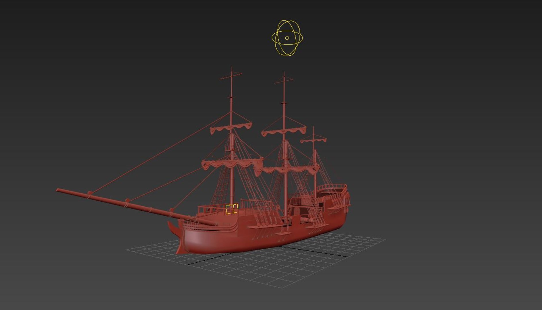 Old Ship 1700s 3d Model