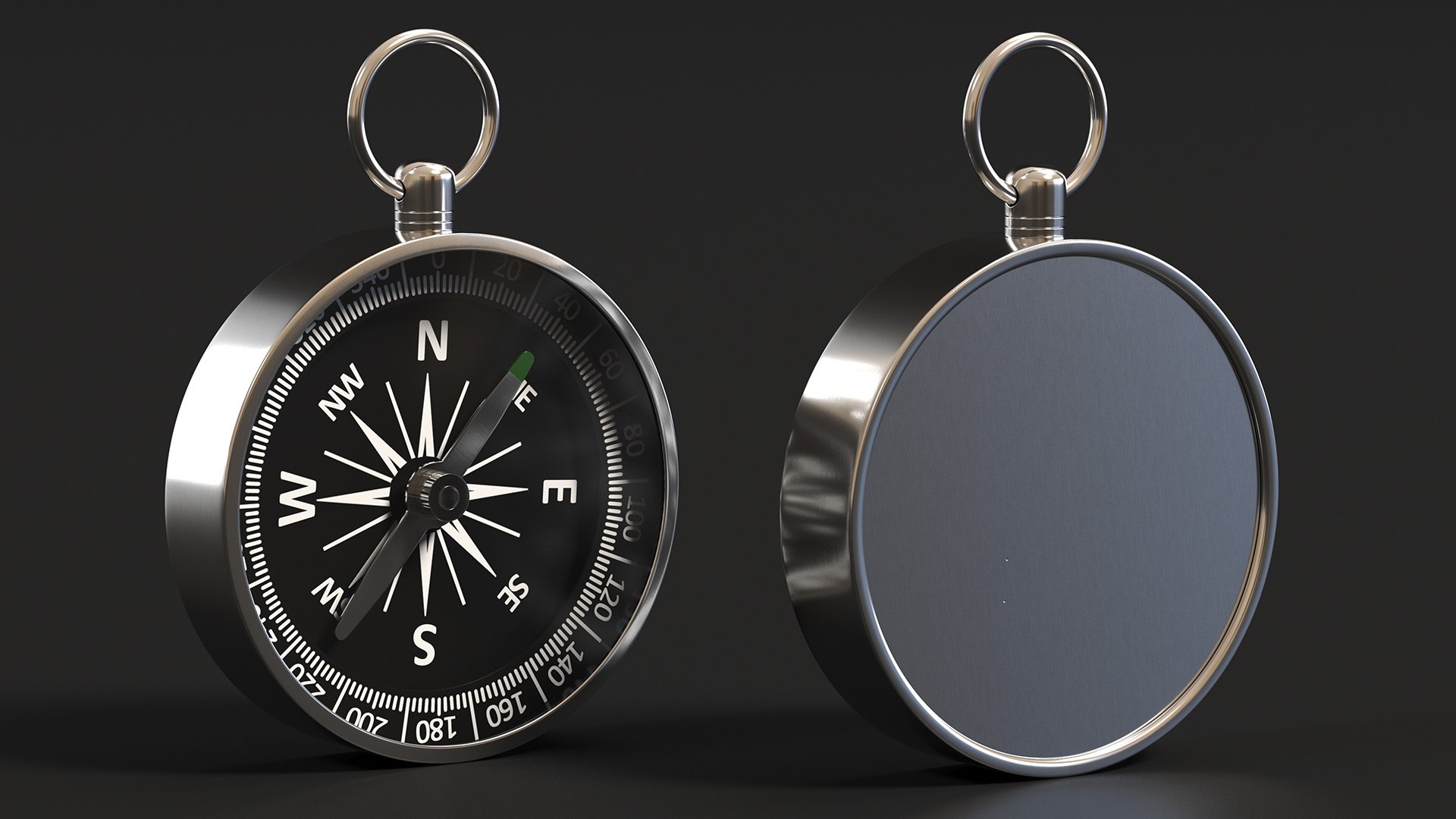 3D Compass in Steel Case - TurboSquid 2004697