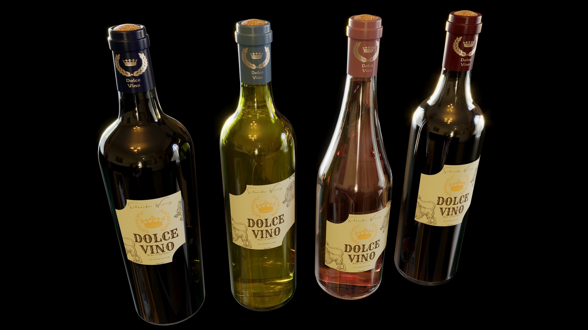 3D Barrel Wine Rack With Bottles And Glasses Model - TurboSquid 1762007