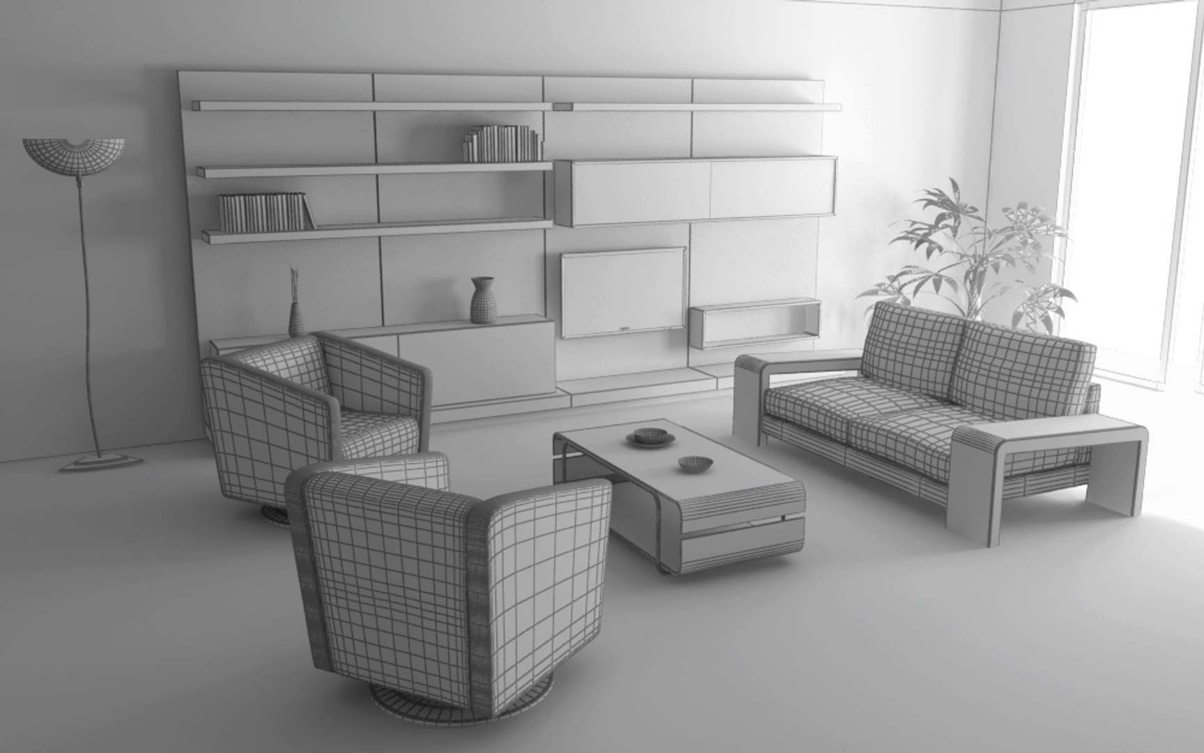 3d Model Living Room Set 03
