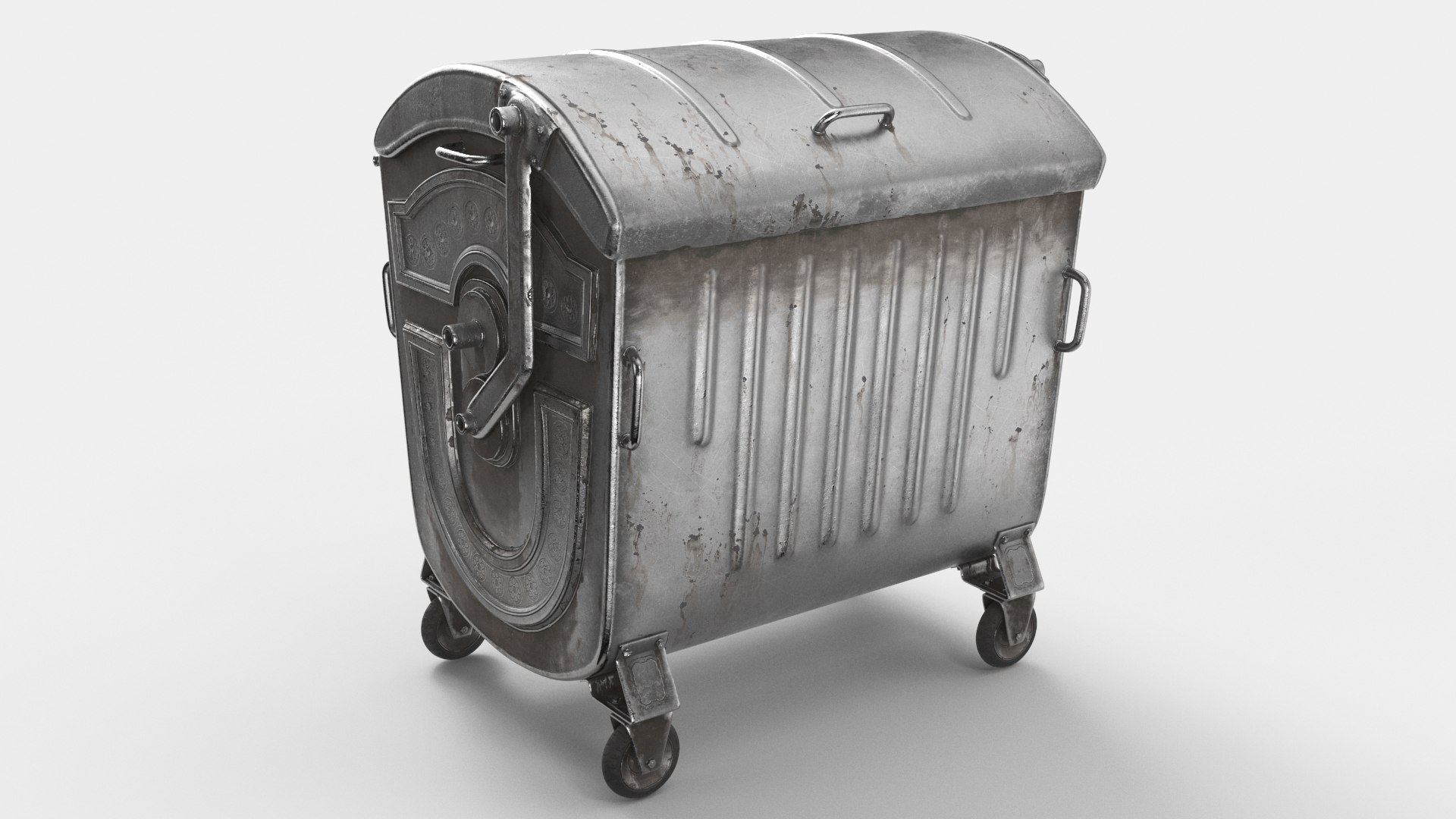 3D Metal Garbage Container Steel Worn - PBR Model - TurboSquid 2164346