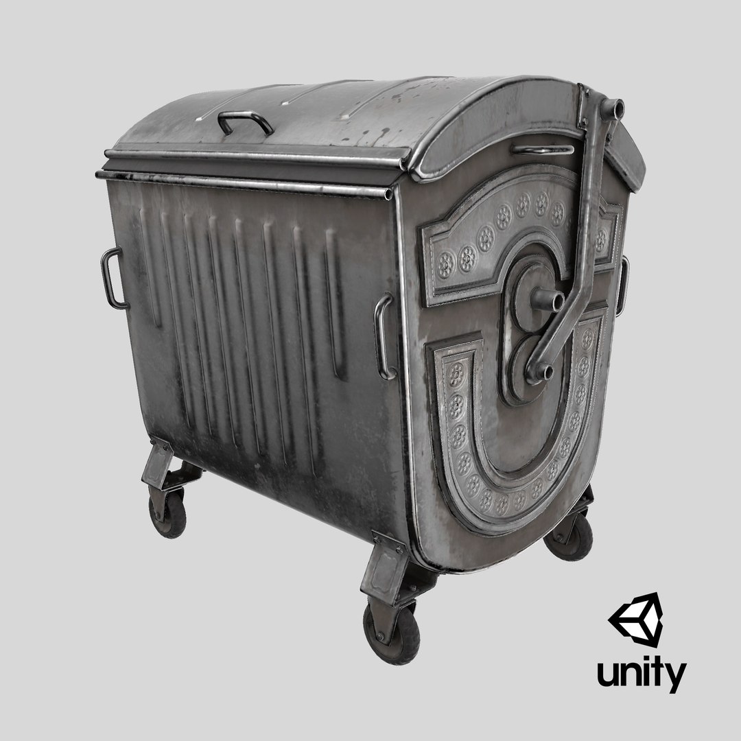 3D Metal Garbage Container Steel Worn - PBR Model - TurboSquid 2164346