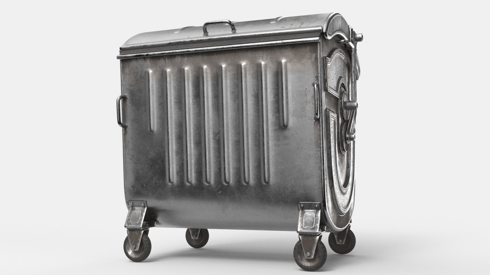 3D Metal Garbage Container Steel Worn - PBR Model - TurboSquid 2164346