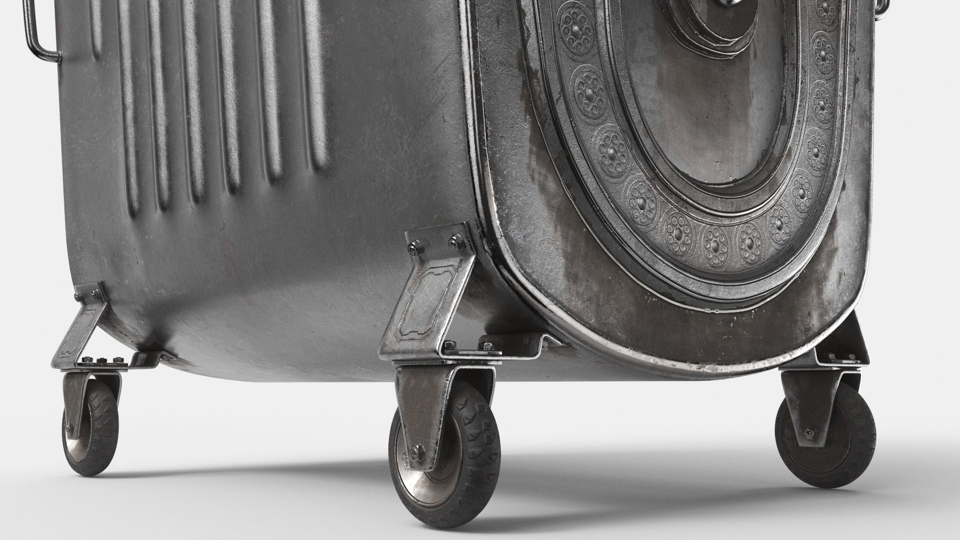 3D Metal Garbage Container Steel Worn - PBR Model - TurboSquid 2164346