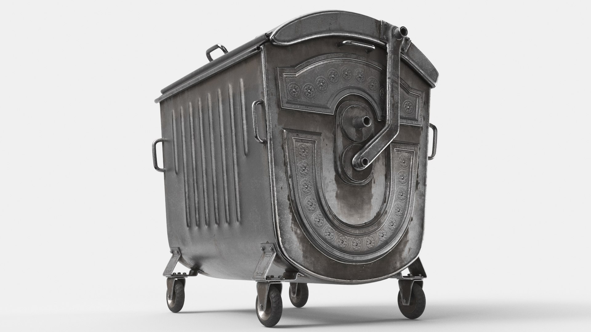 3D Metal Garbage Container Steel Worn - PBR Model - TurboSquid 2164346