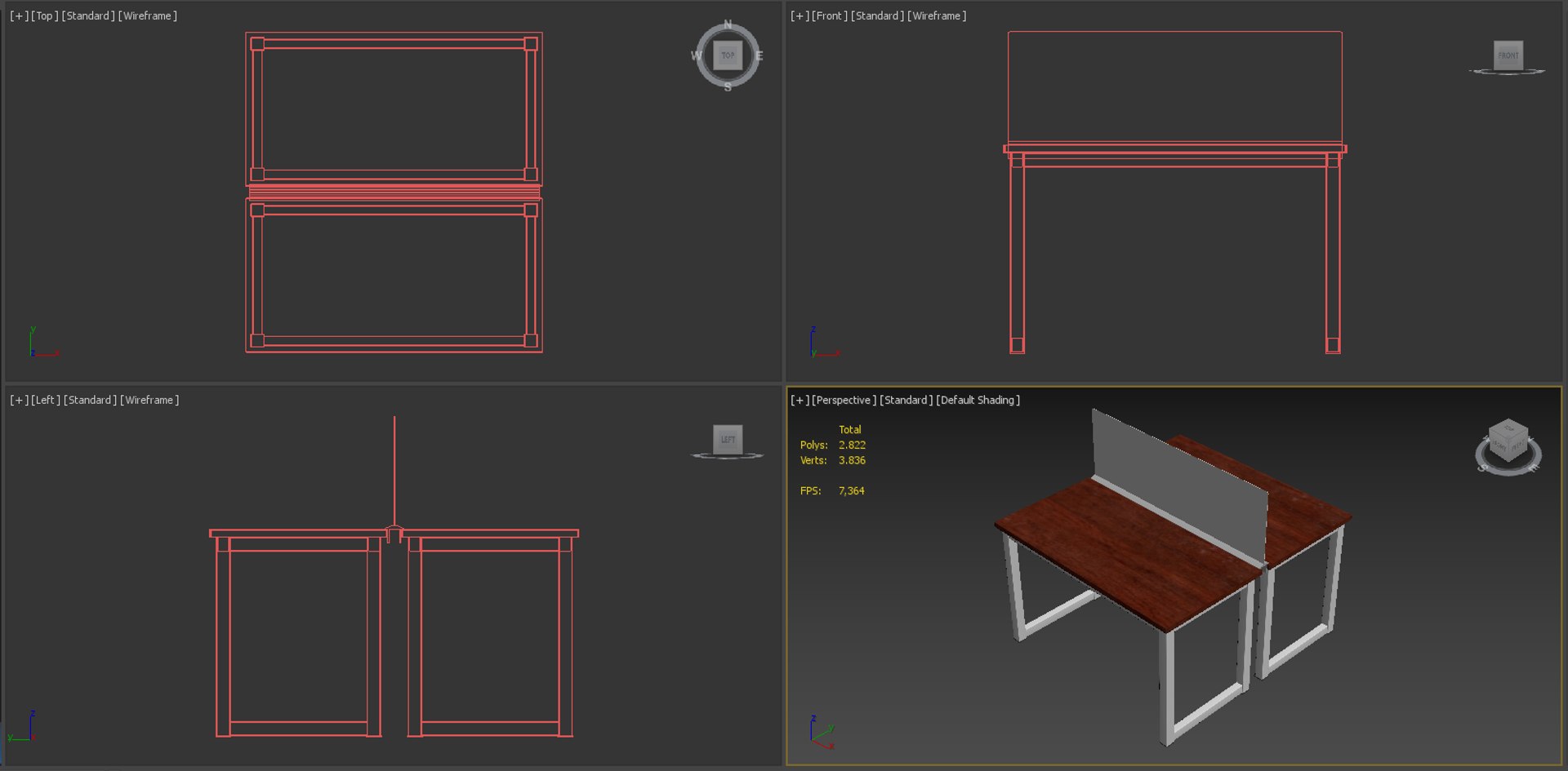 3D Modern Office Workstation Table - TurboSquid 2166257