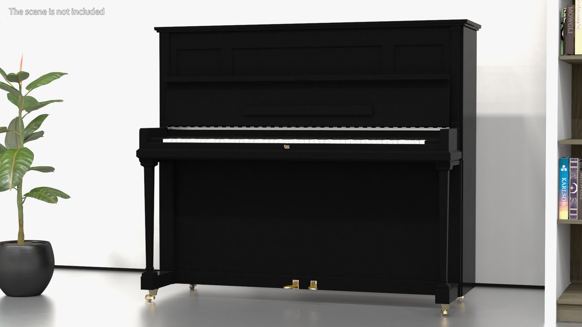 Black Upright Piano 3D Model - TurboSquid 2384567