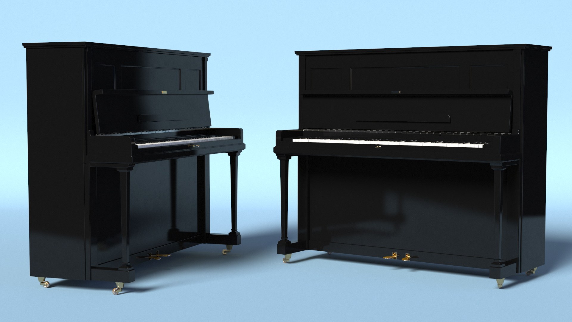 Black Upright Piano 3D Model - TurboSquid 2384567