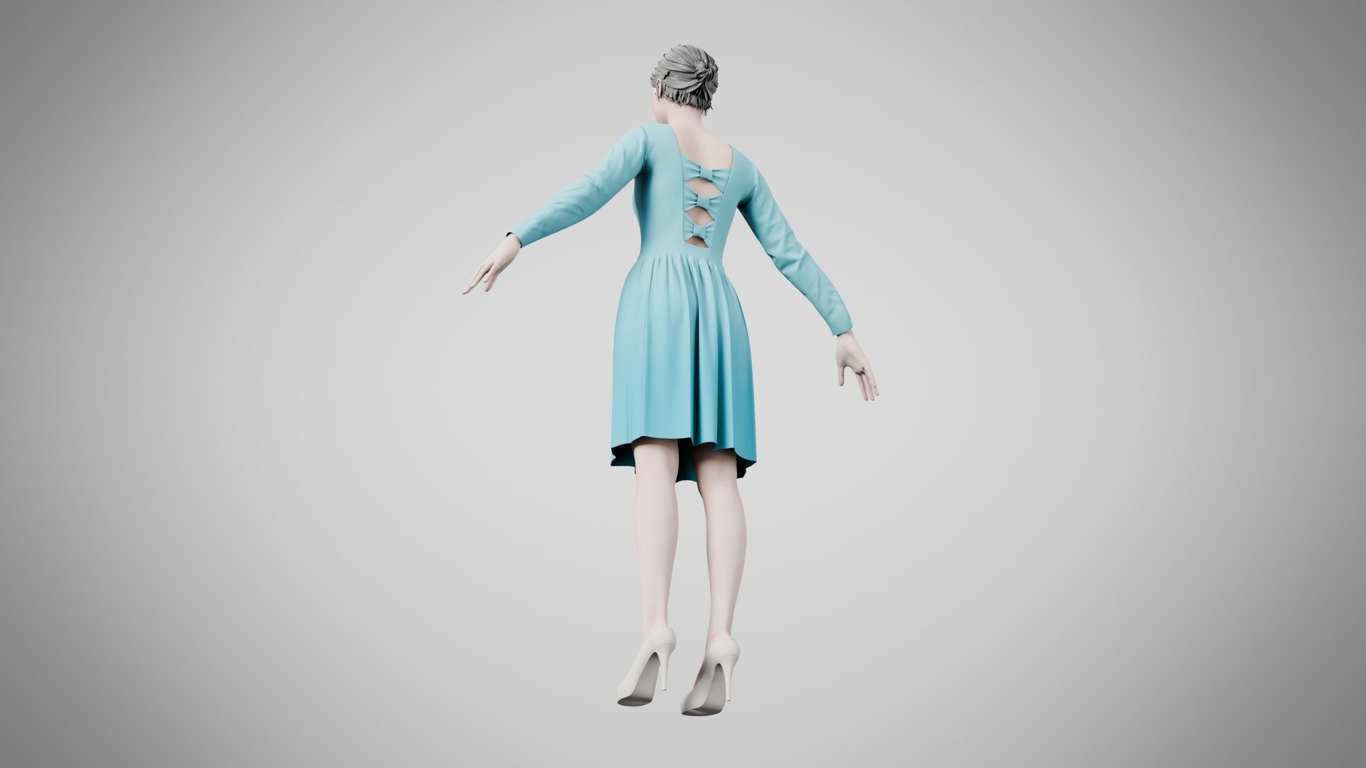 3D Dress 05 Sky Blue Model - TurboSquid 2436294