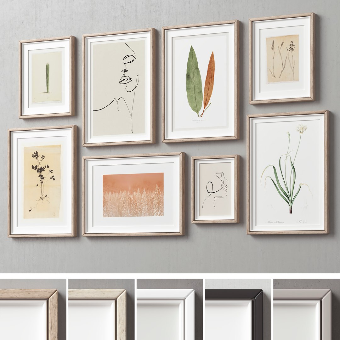 3D Model Picture Frames Set-586 - TurboSquid 2398760