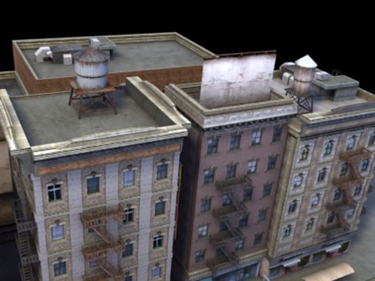 Multi City Building Facade 3d Model