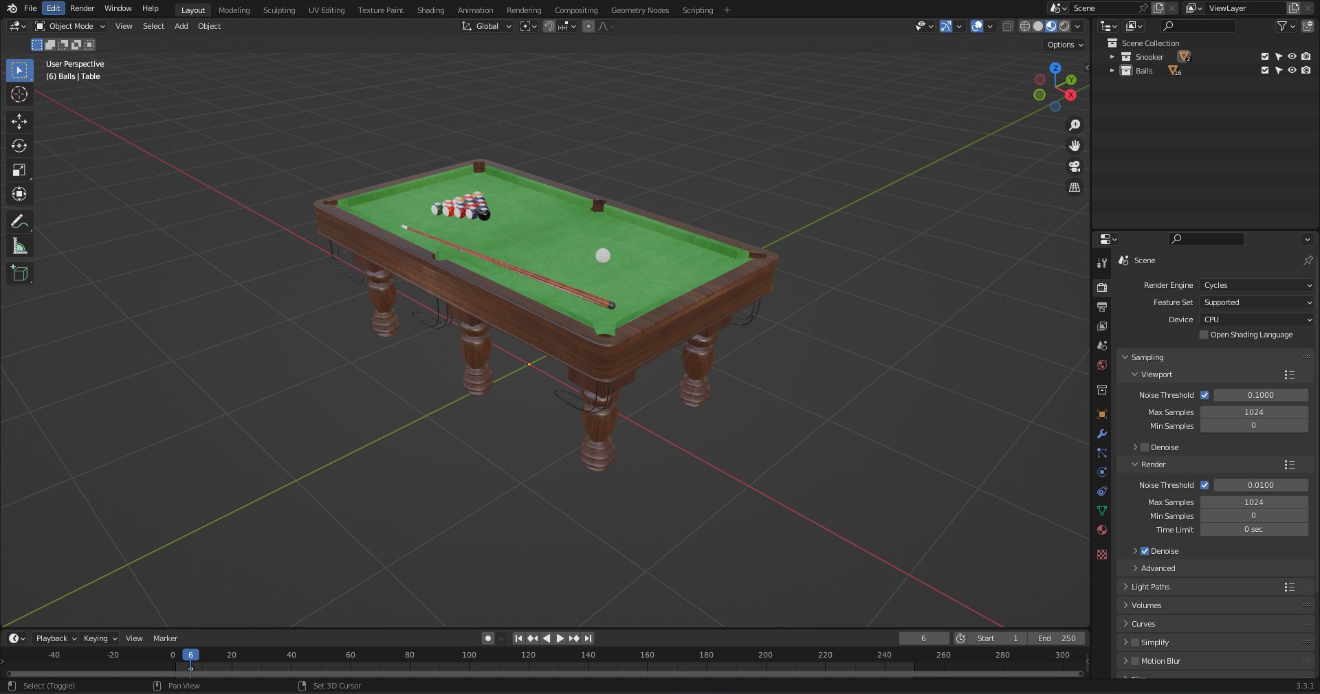3D model Snooker Table - TurboSquid 2010251