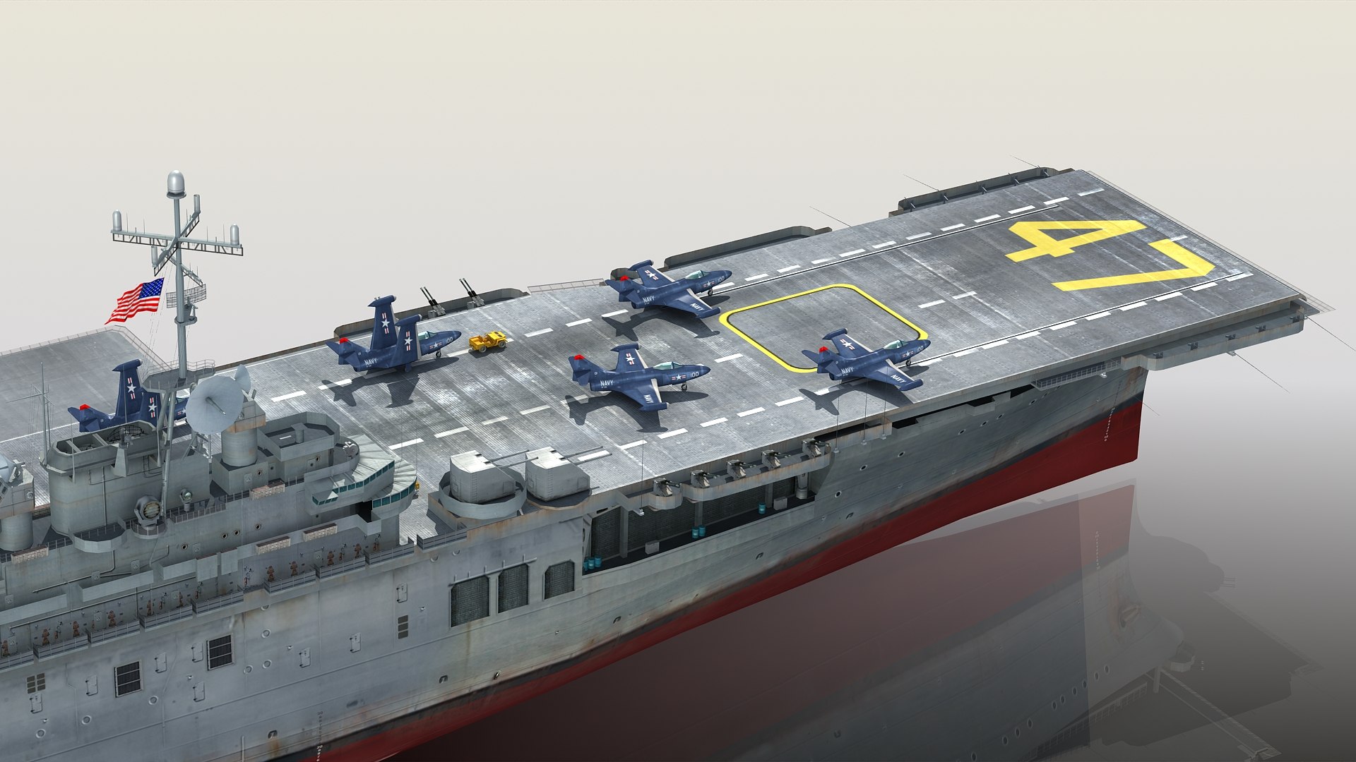 3D USS Philippine Sea CV-47 Essex-class aircraft carriers model ...