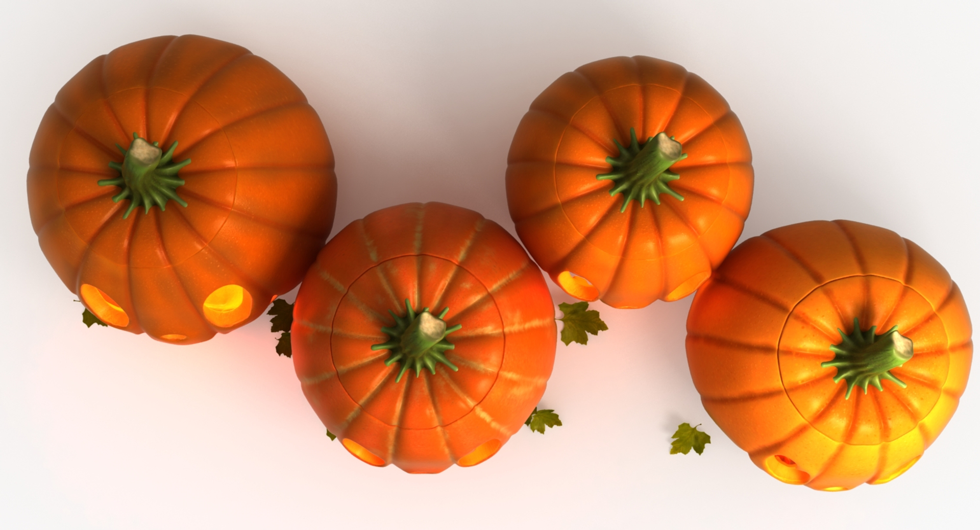 3d halloween pumpkin group