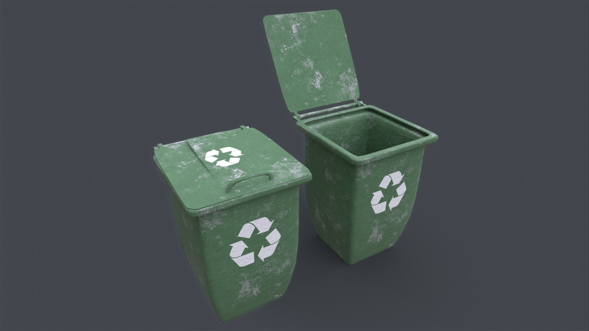 Recycle Trash Can Game Ready 3D Model - TurboSquid 1883611